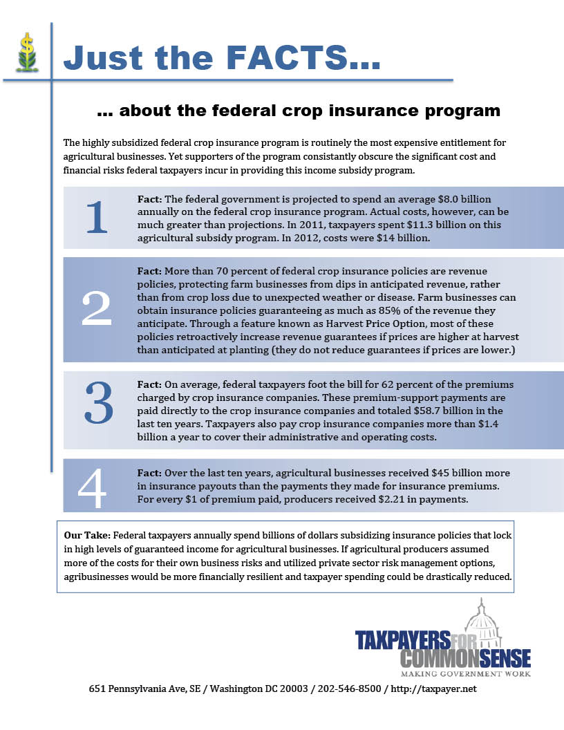 Just the Facts: The Federal Crop Insurance Program | Taxpayers for ...
